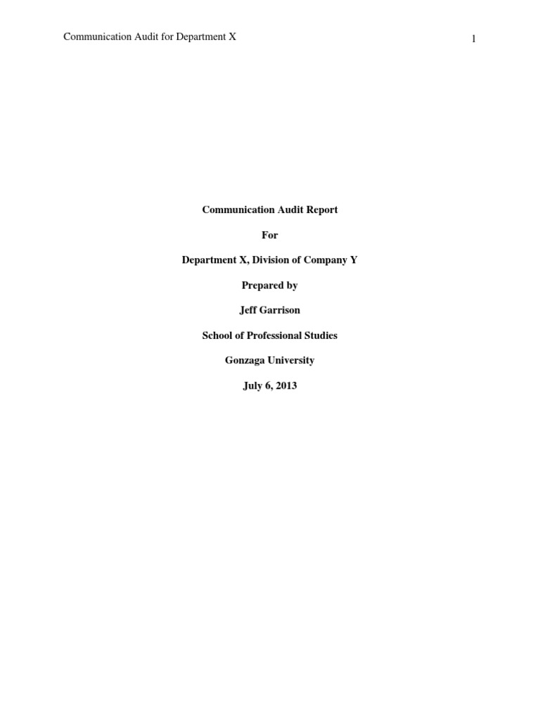 Communication Audit Report - Rev | PDF