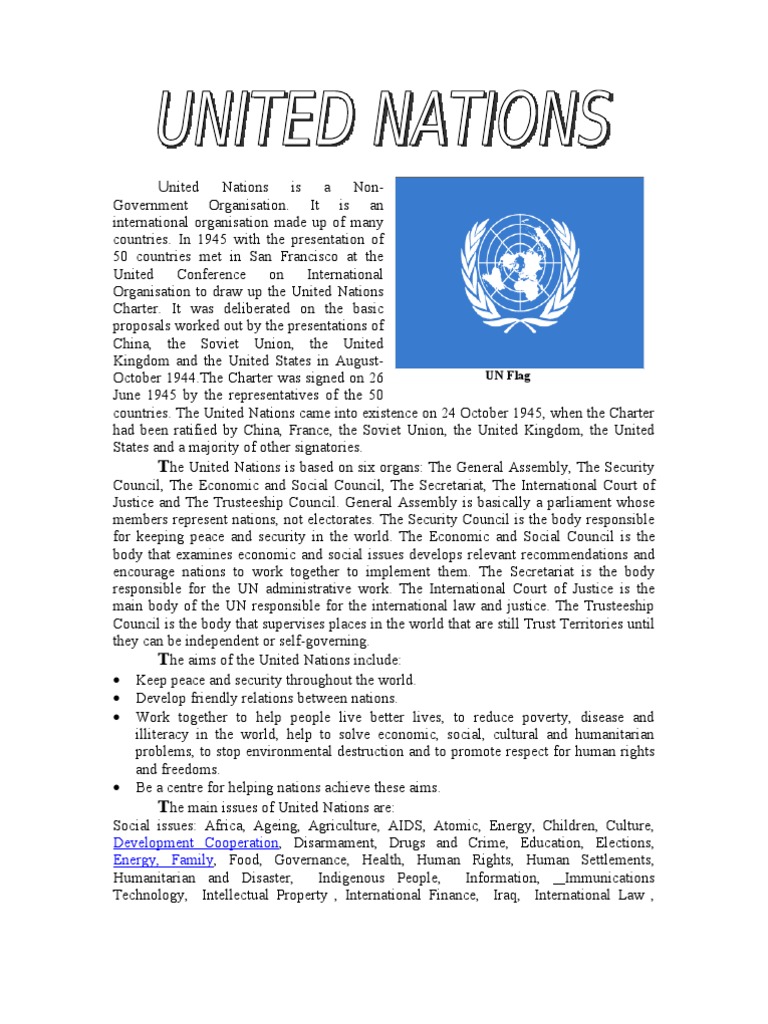 United Nations | PDF | United Nations | International Relations