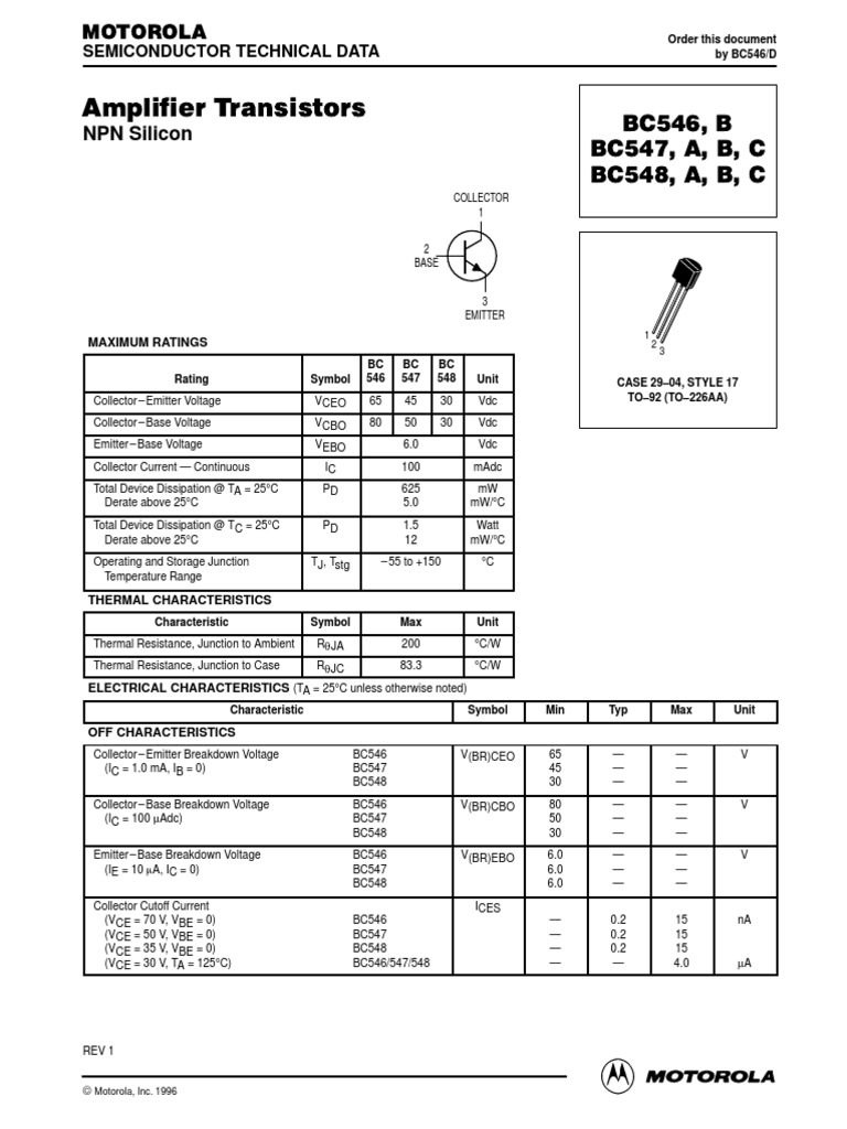 bc458 PDF | PDF | Transistor | Field Effect Transistor