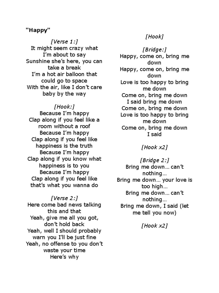 "Happy Song Lyrics Analysis" | PDF