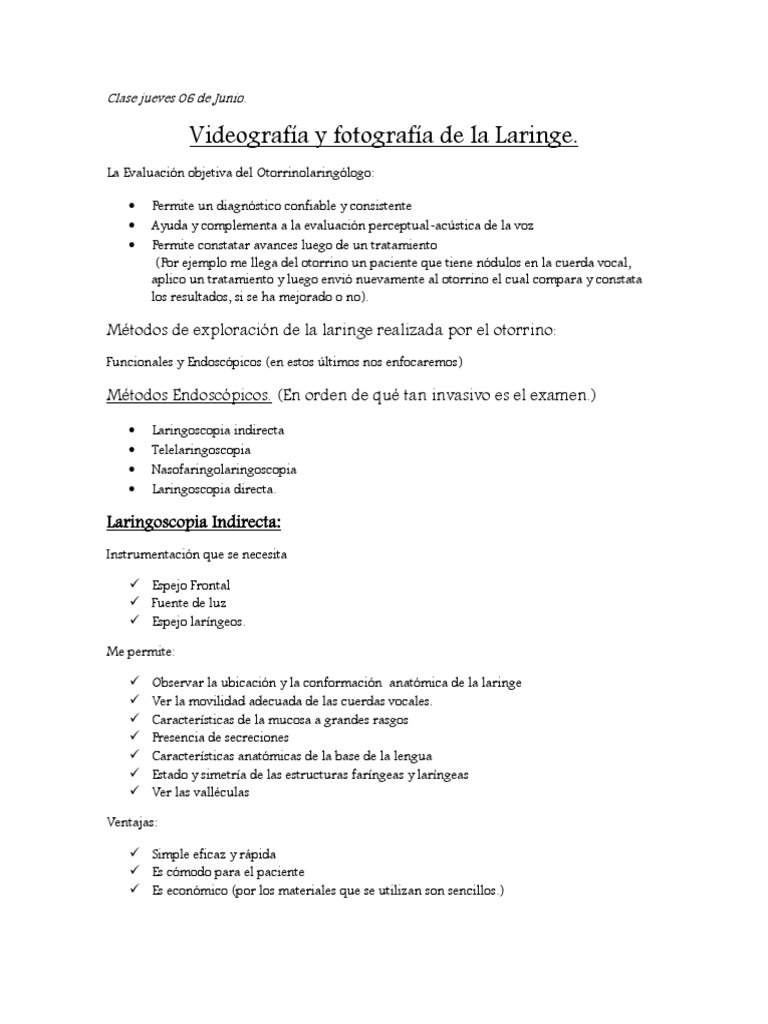 Fotografia T Videografia de La Laringe | PDF | Endoscopia ...