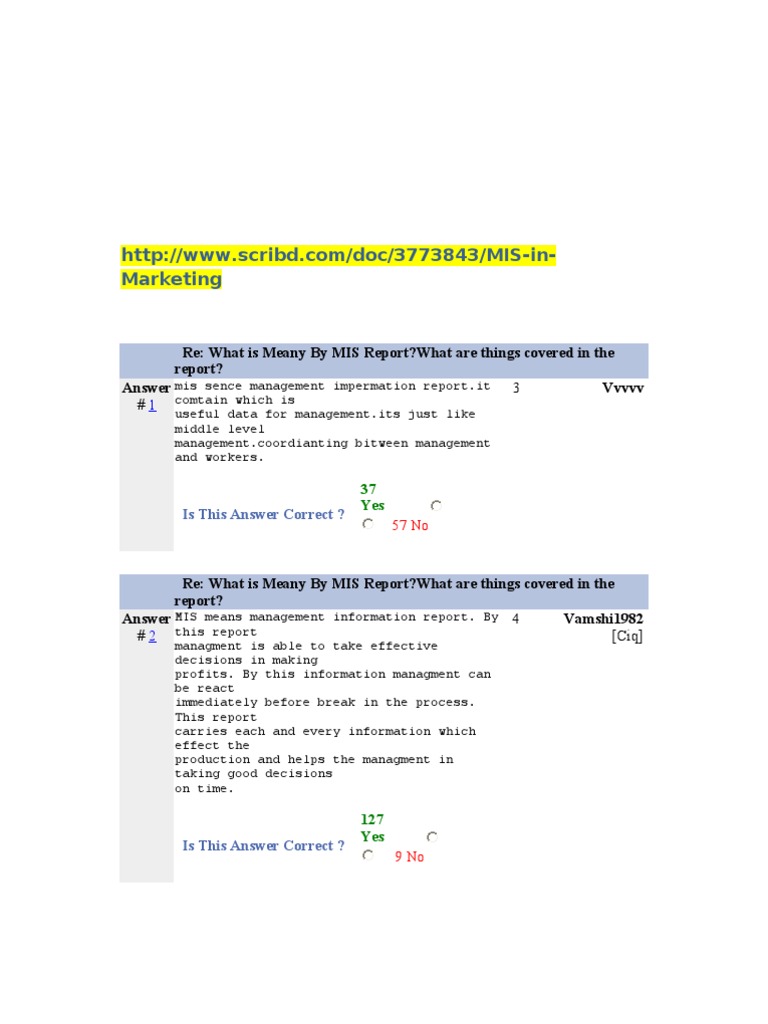 MIS Report | PDF | Management Information System | Income Statement