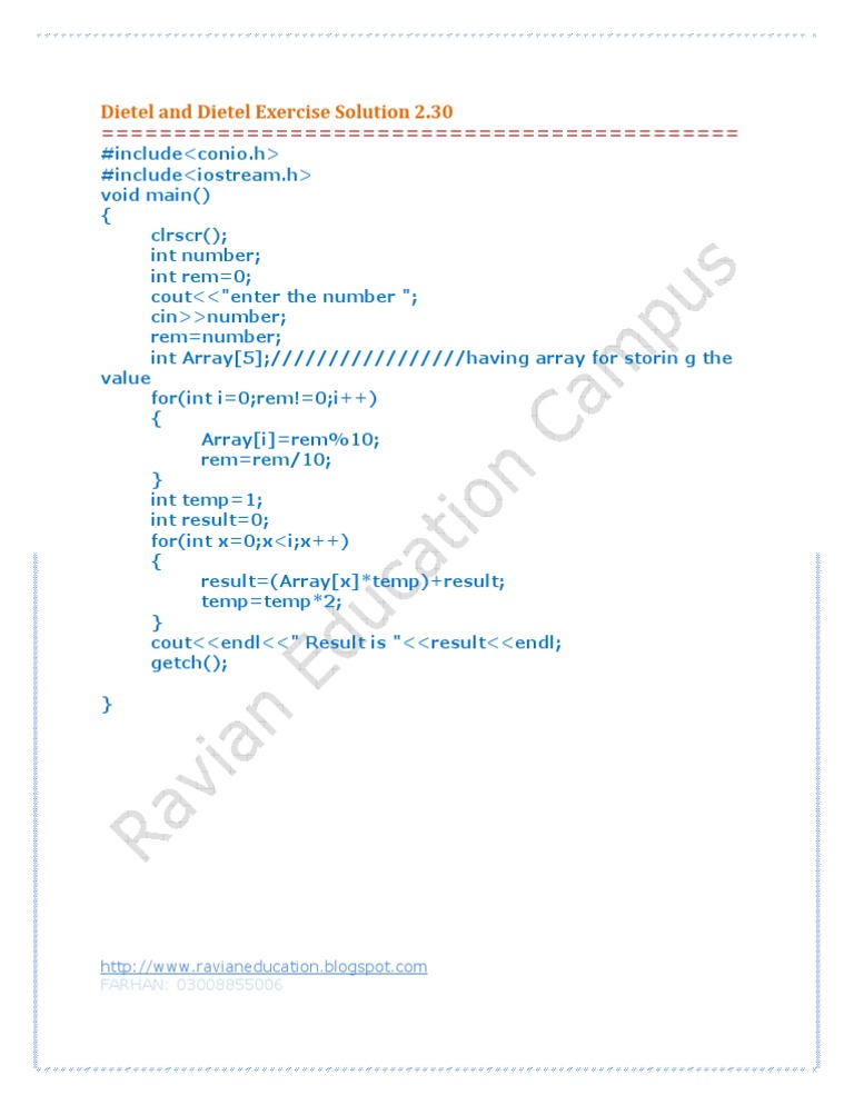Dietel and Dietel Exercise Solution 2.30 | PDF