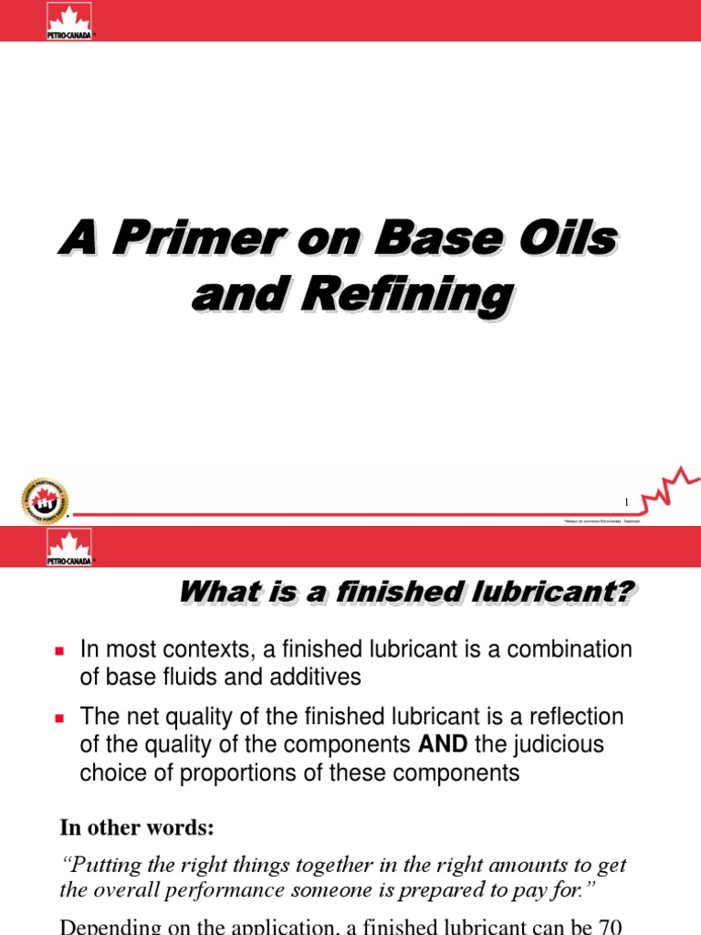 01 - Base Oils | PDF | Oil Refinery | Motor Oil