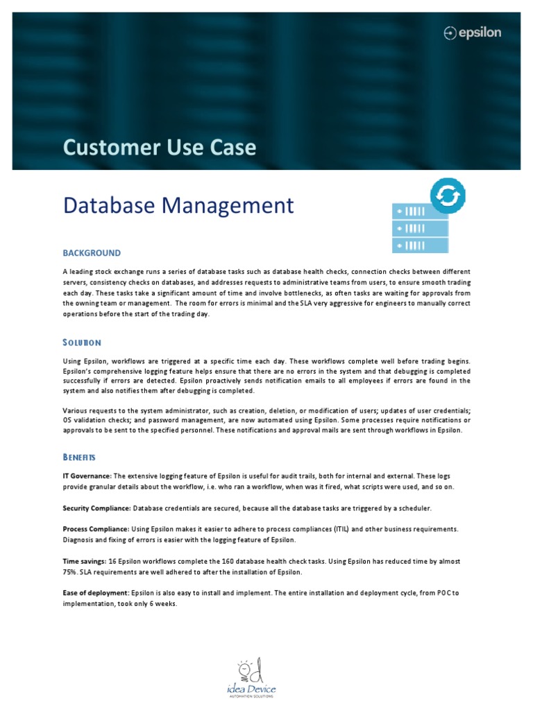 Database Management Using Epsilon | PDF | Data Management | Databases