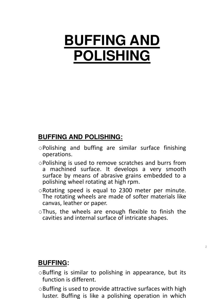 Buffing and Polishing1 | PDF | Metalworking | Industries
