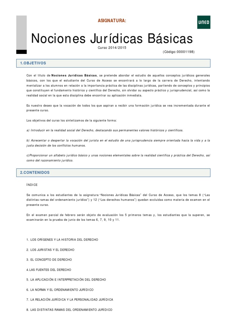 Nociones juridicas básicas.pdf | Prueba (Evaluación) | Educación superior