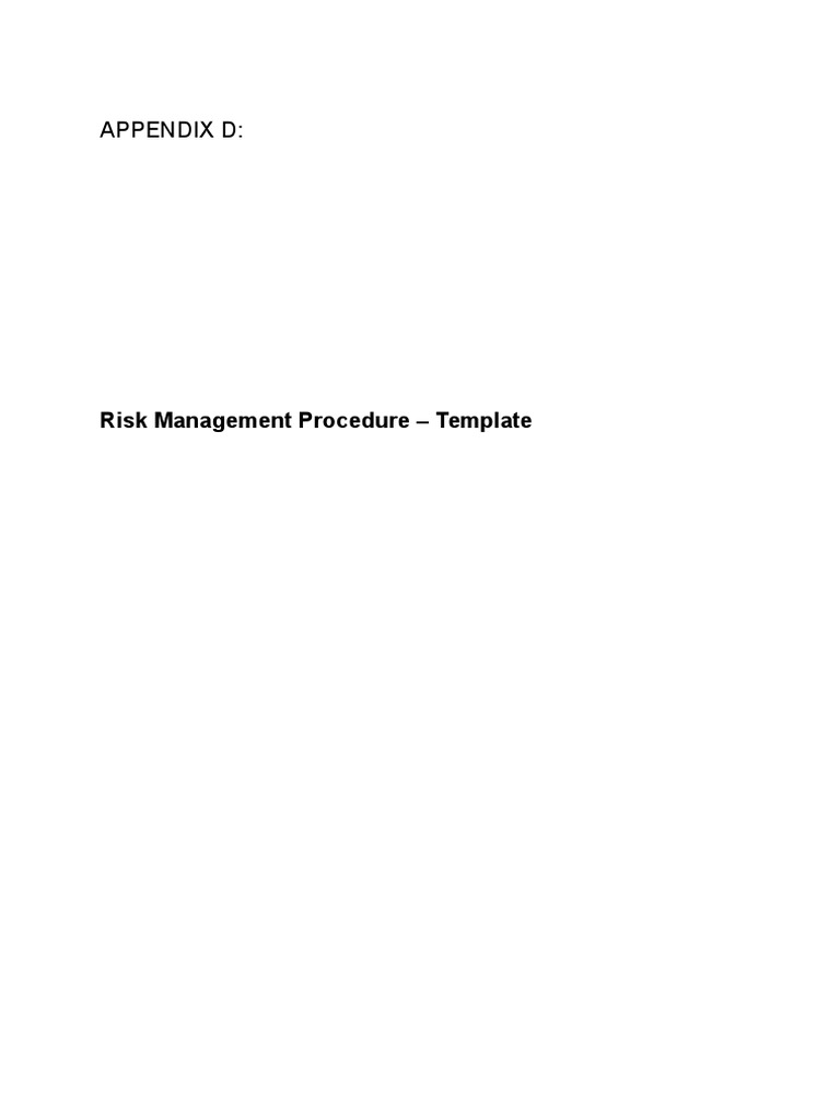 Risk Management Procedure Template | PDF | Risk Management | Business ...