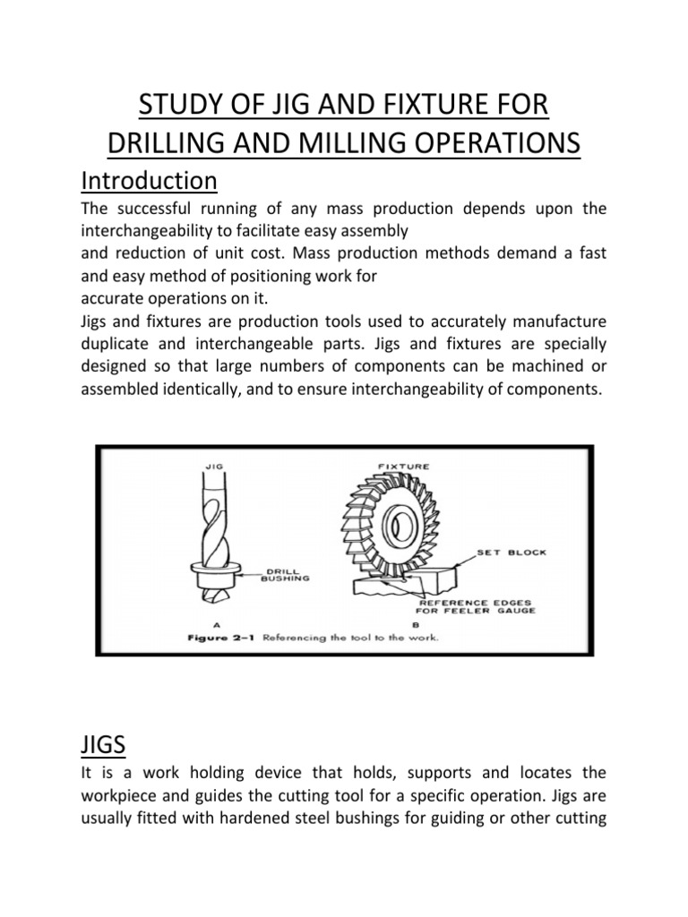 Study of Jig and Fixture For Drilling and Milling Operations | PDF ...