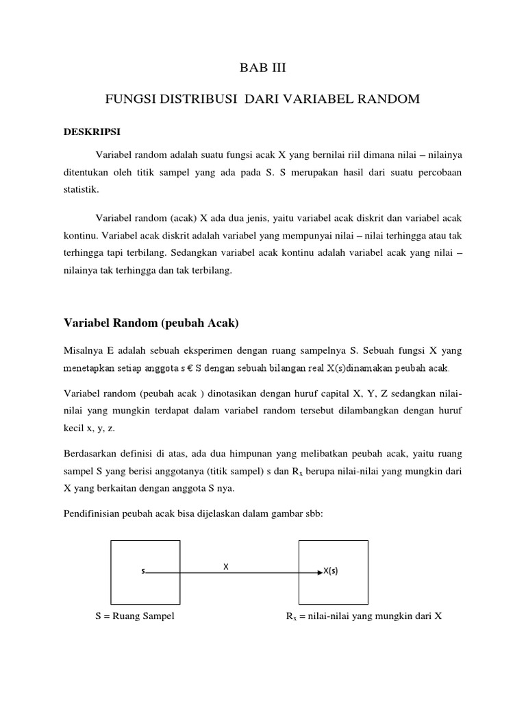 Fungsi Distribusi Dan Variabel Random | PDF | Metode & Bahan Ajar