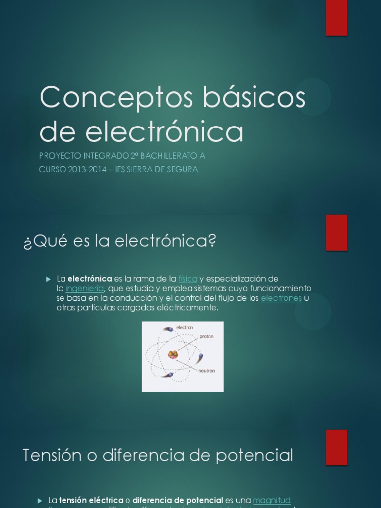 Conceptos Básicos de Electrónica | PDF | Corriente eléctrica | voltaje