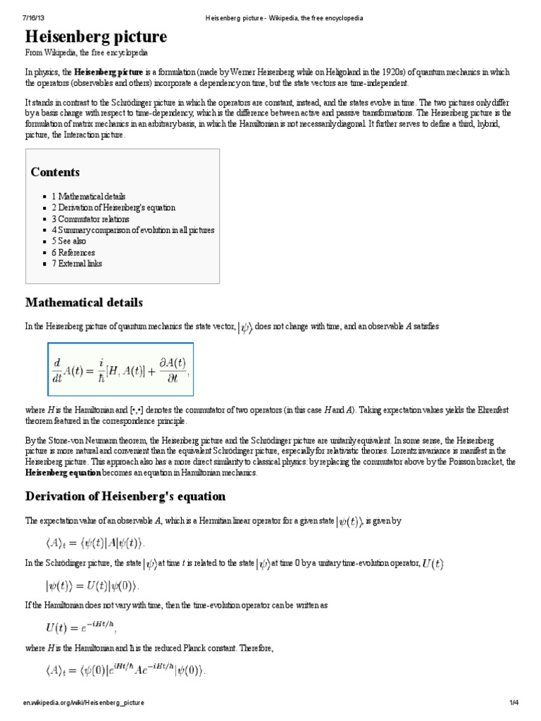 Heisenberg Picture | PDF | Scientific Modeling | Epistemology Of Science