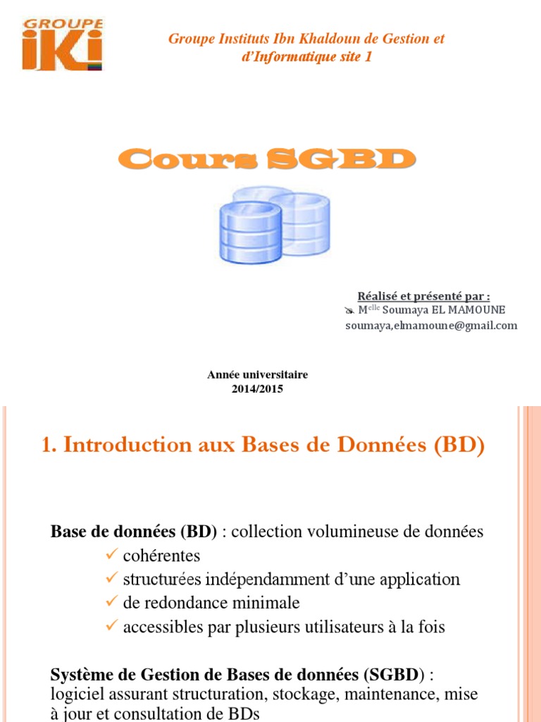 SGBD Soumaya | PDF | Bases de données | Informatique