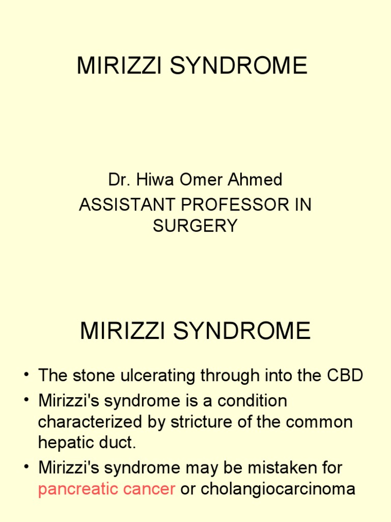 Mirizzi Syndrome | PDF | Digestive System | Health Sciences