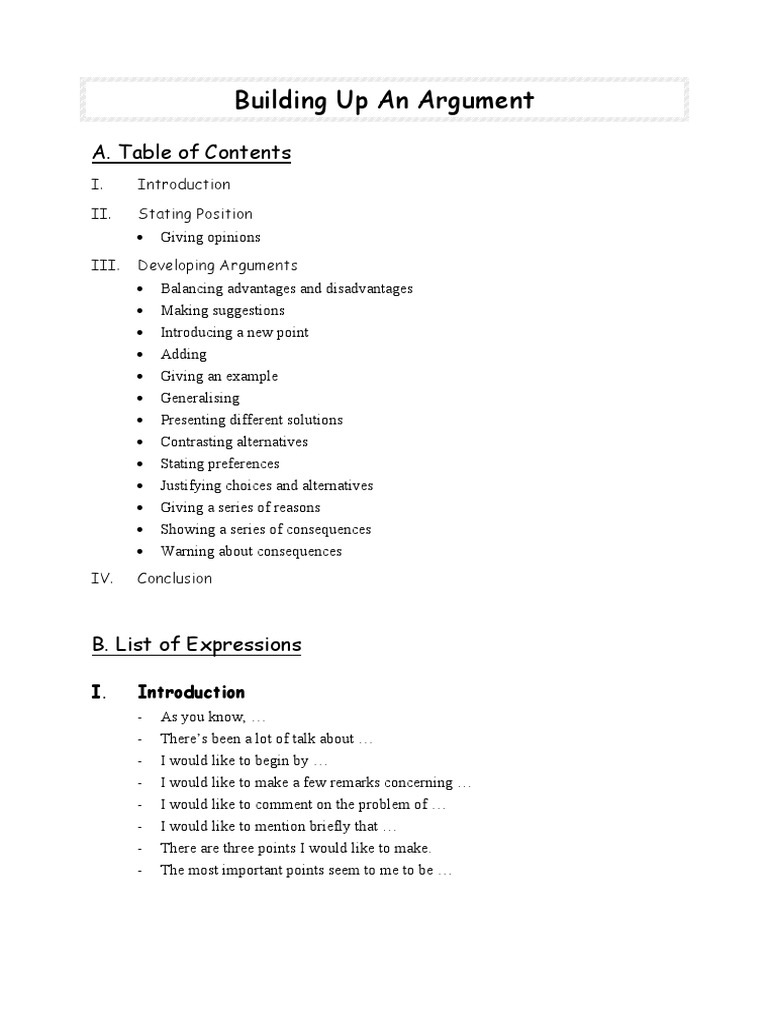 Effective Argument Building Techniques | PDF | Language Arts ...