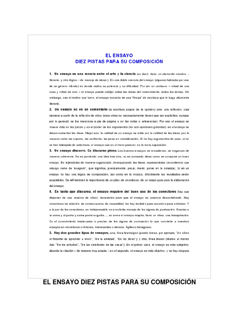 10 Pistas para La Composición de Un Ensayo | PDF | Humedal | Ensayos