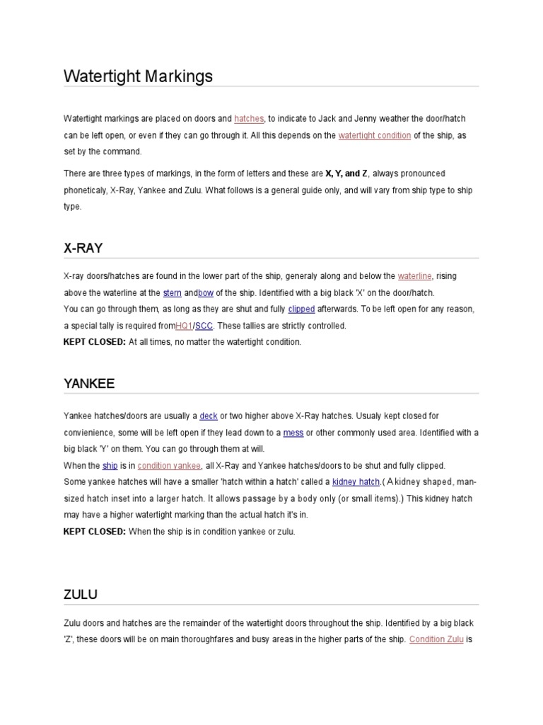 Watertight Markings | PDF | Shipping | Water Transport