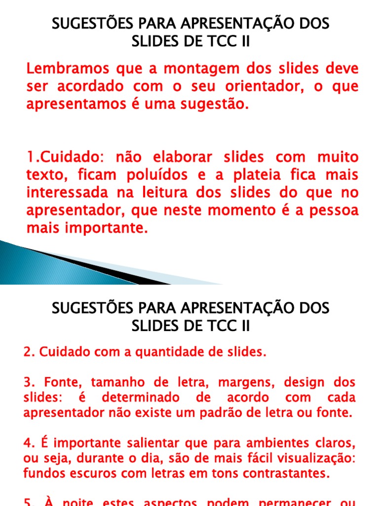 Sugestões para Slides de TCC II | PDF | Carreira e Crescimento ...