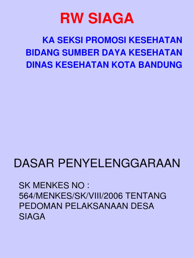 RW Siaga | PDF | Kesehatan Holistik | Gaya Hidup