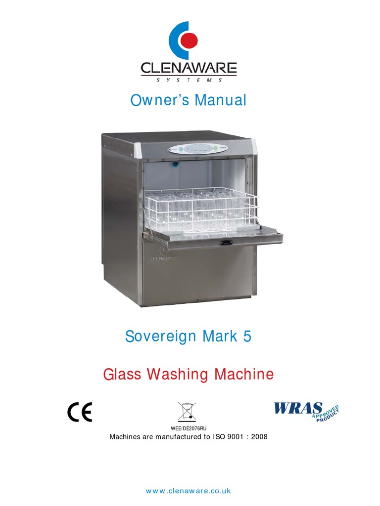 Sovereign Mark 5 Glass Washer Manual | PDF | Mains Electricity ...