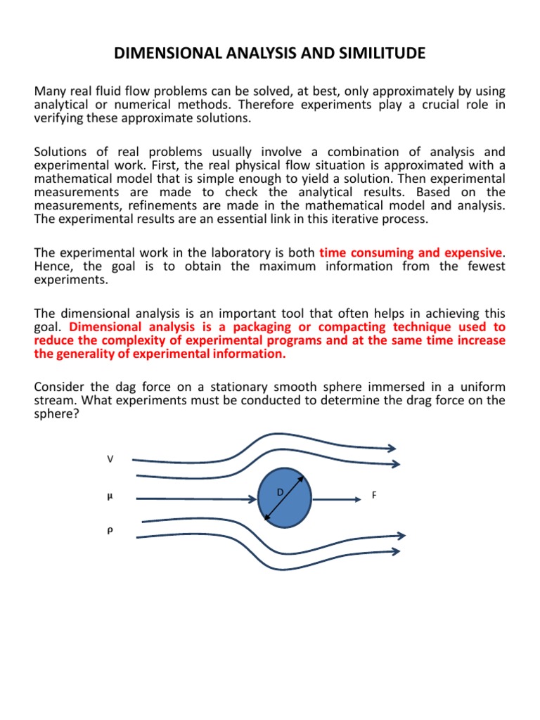 MM302 6 Lecture Notes (Dimensional Analysis) PDF | PDF | Reynolds ...
