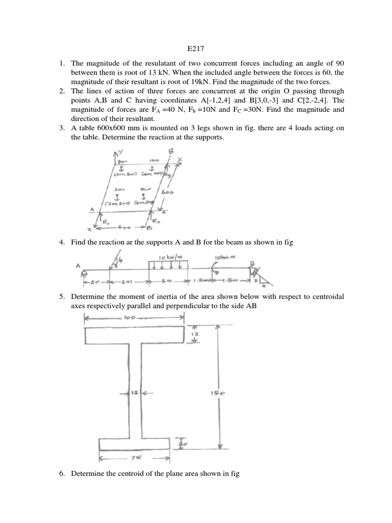 Forces and Moments in Beam Analysis | PDF | Force | Belt (Mechanical)