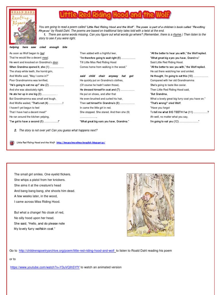 Little Red Riding Hood and The Wolf | PDF | Little Red Riding Hood | Poetry