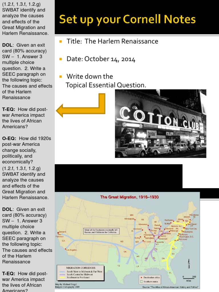 WEBNotes - Day 6 - 2014 - Great Migration and Harlem Renaissance II ...