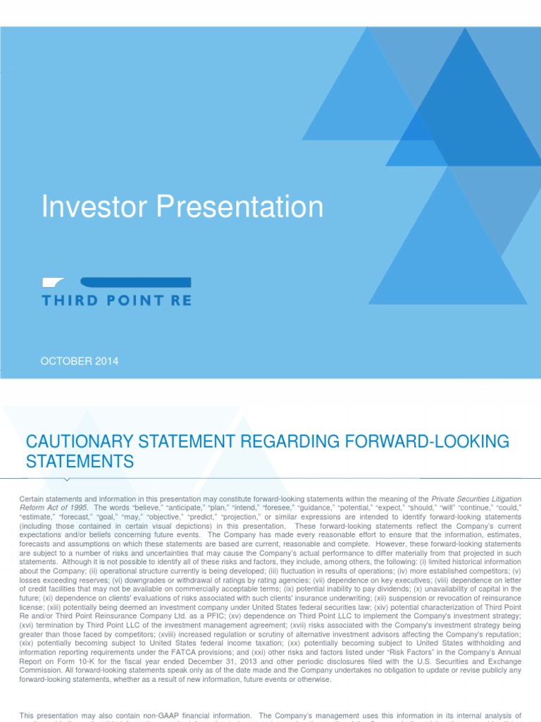 Third Point Reinsurance Investor Overview | PDF | Book Value | Insurance
