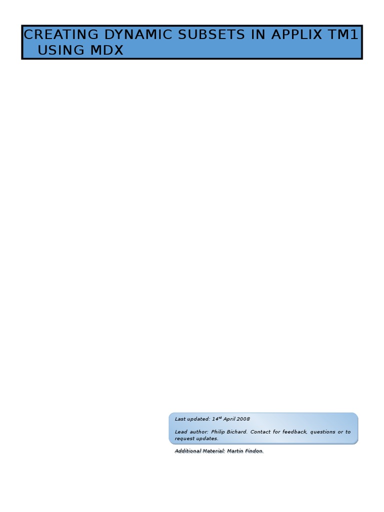 TM1 - MDX Primer Calculo | PDF | Data Management | Computing