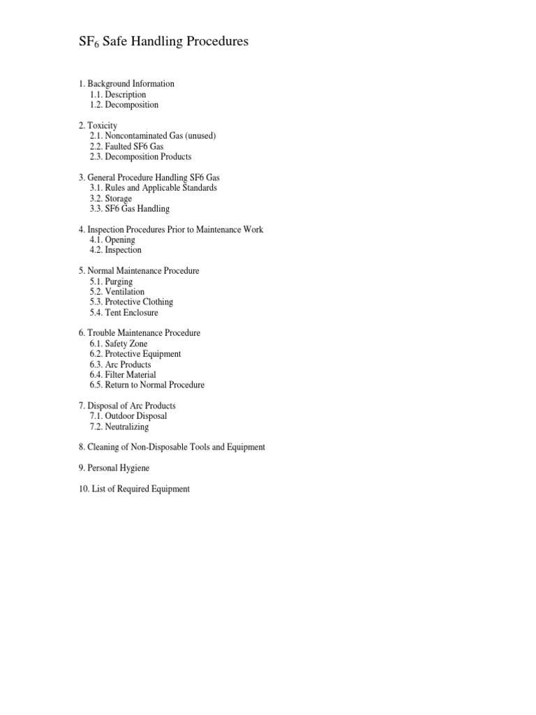 Sf6 Handling Safe | PDF | Transparent Materials | Chemistry