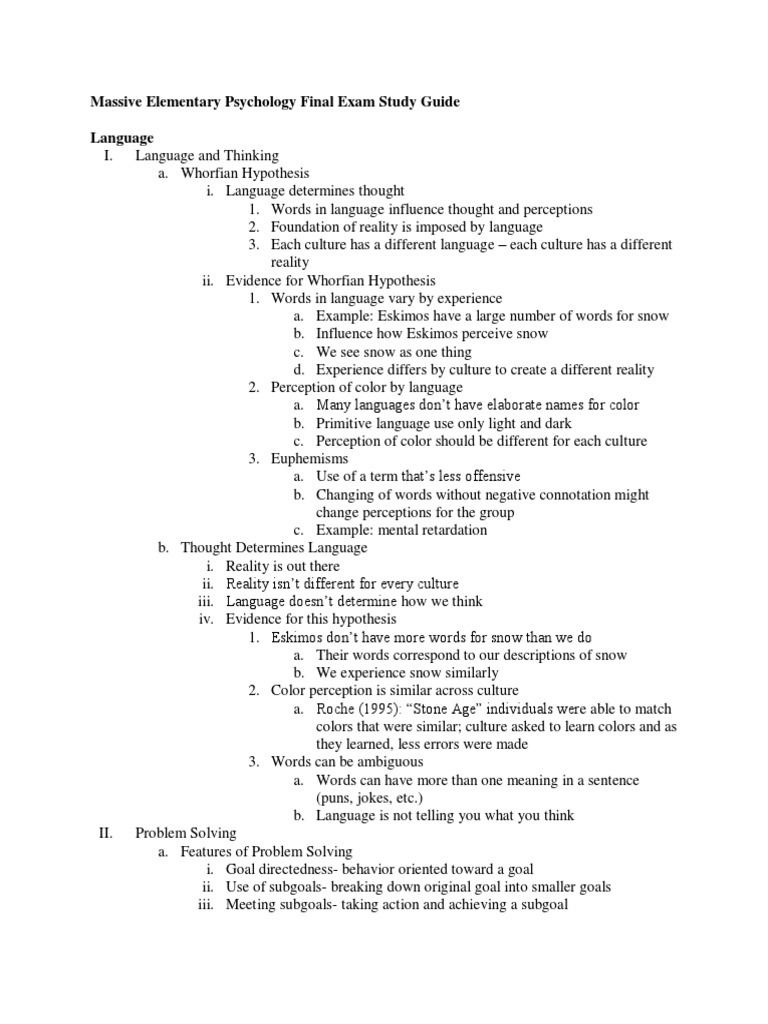 Psychology Final Exam Study Guide | PDF | Id | Conformity