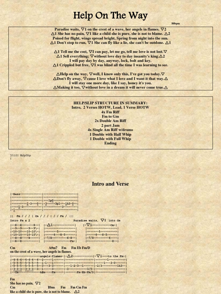 Help on the Way:Slipknot | Chord (Music) | Guitars