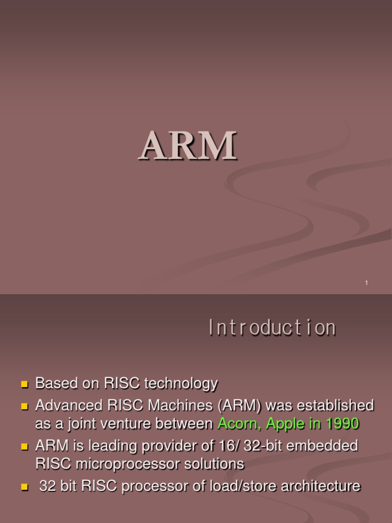 Introduction To The ARM Processors | PDF | Arm Architecture | Analog To ...