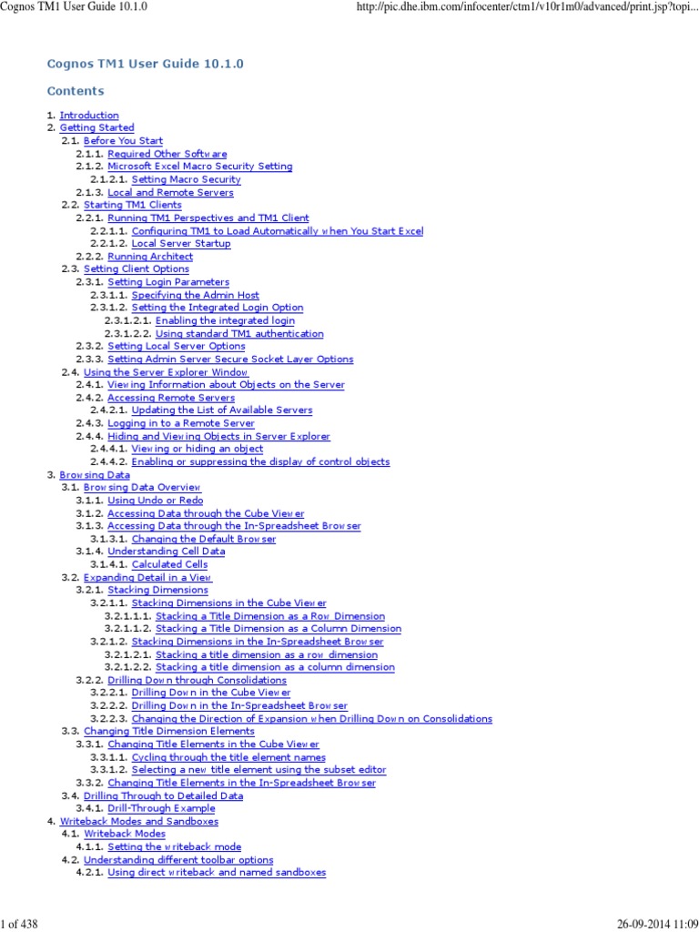 Cognos TM1 User Guide 10.1.0 | PDF | Ibm | Software