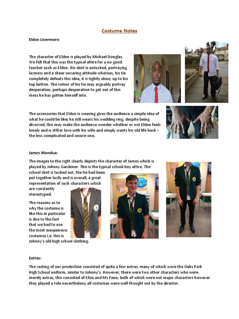 Costume Notes | PDF | Language Arts & Discipline