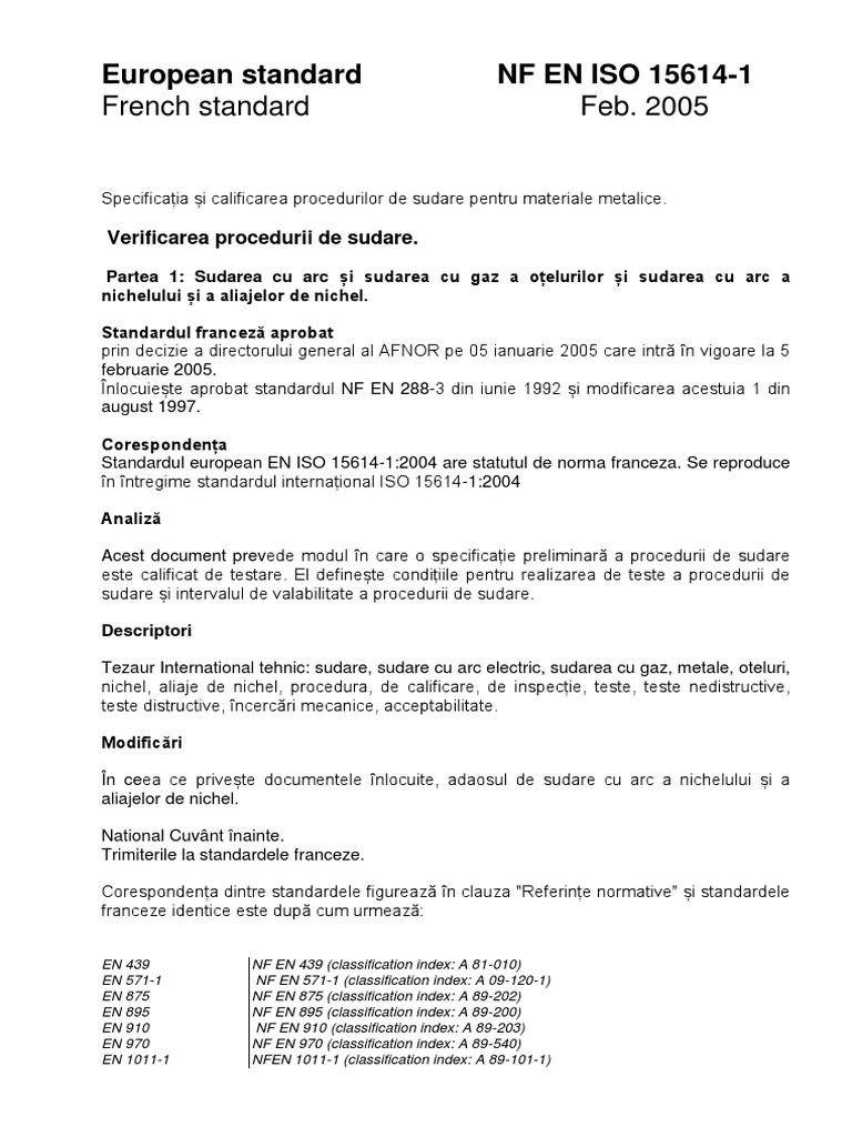 European Standard en ISO 15614 | PDF