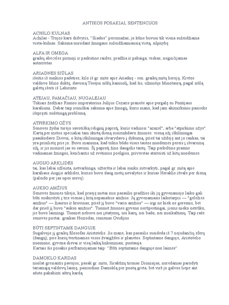 Antikos Posakiai | PDF