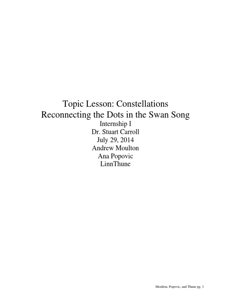 Constellation Storytelling Lesson Plan | PDF | Orpheus | Greek Underworld