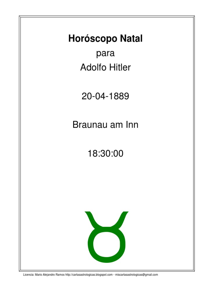 Carta Natal de Adolfo Hitler PDF | Descargar gratis PDF | Astrología | Dom