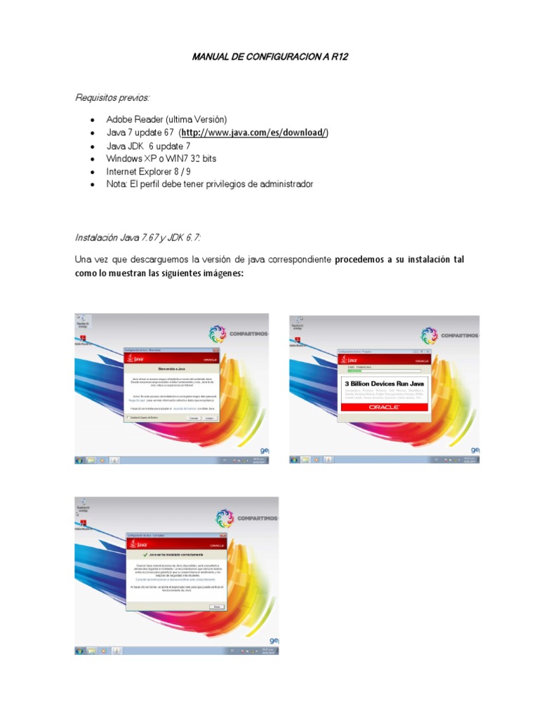 Manual de Configuracion A R12 PDF | PDF | Java (lenguaje de programación) | Software