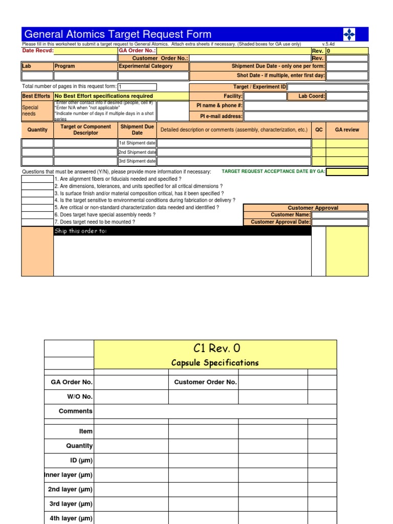 Ift Target Order Form | PDF | Specification (Technical Standard) | Business