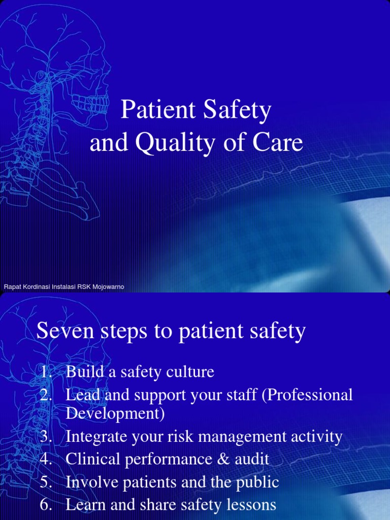 7 Steps To Patient Safety | PDF | Patient Safety | Risk Management