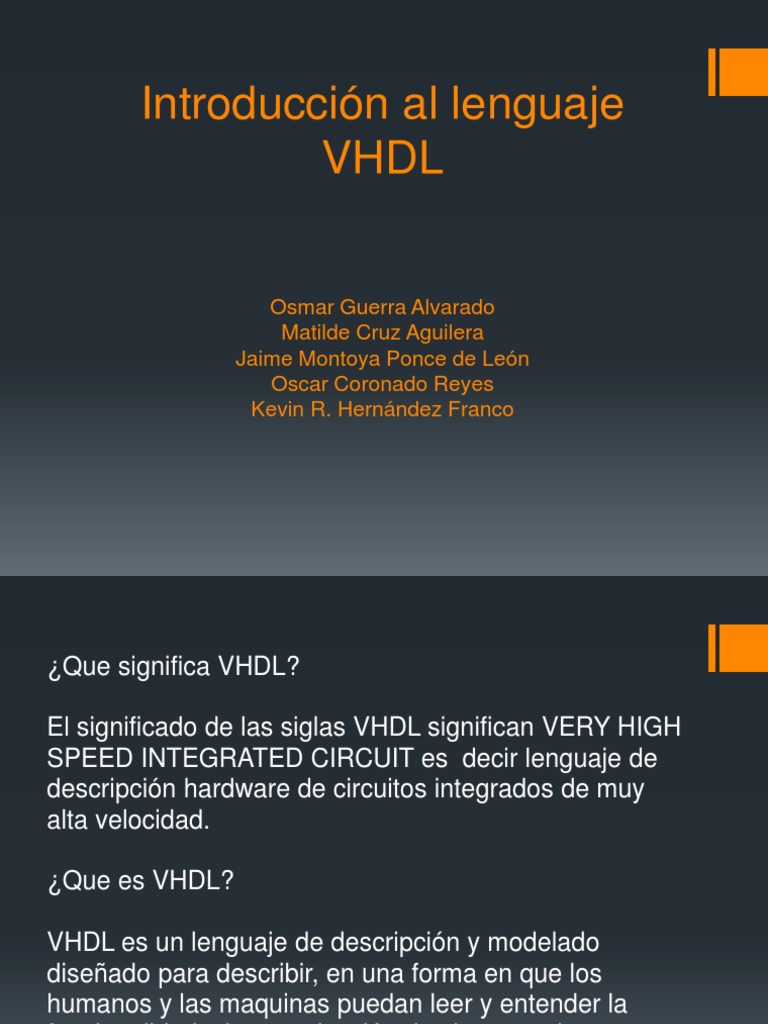 Presentacion de VHDL | Descargar gratis PDF | Vhdl | Informática