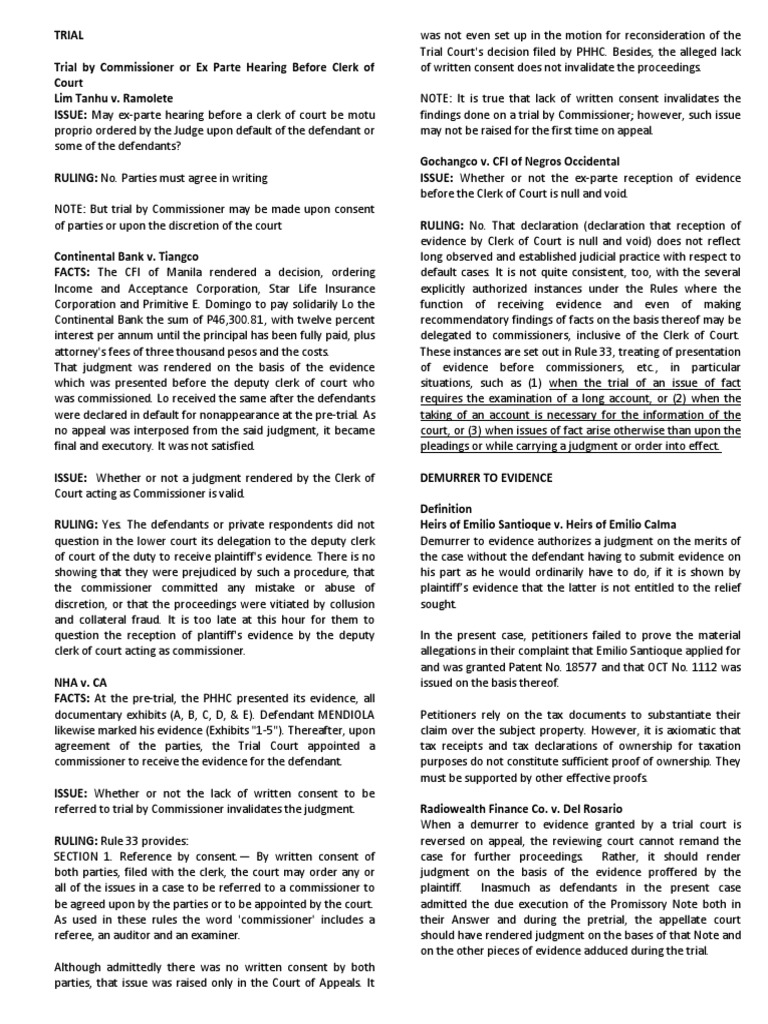Rules Of Court Rules 31 To 56 Cases PDF Summary Judgment Demurrer