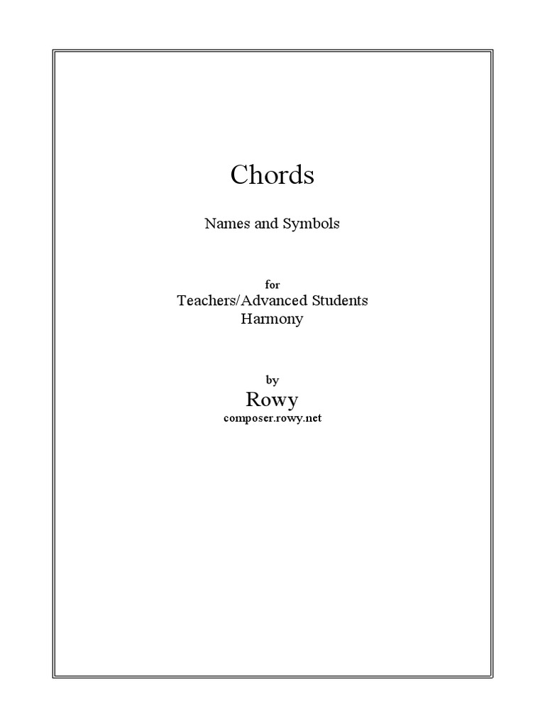 Chords: Names and Symbols | PDF | Chord (Music) | Harmony