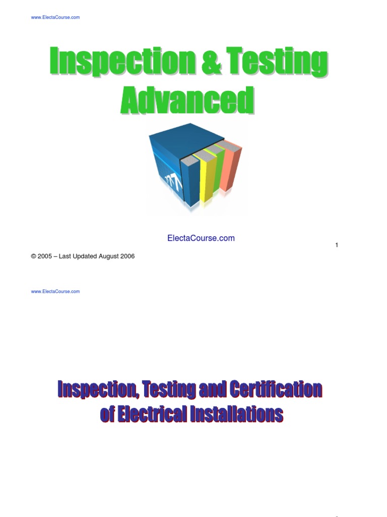 2391 - Inspection & Testing (Advanced) | PDF | Electrical Wiring | Safety