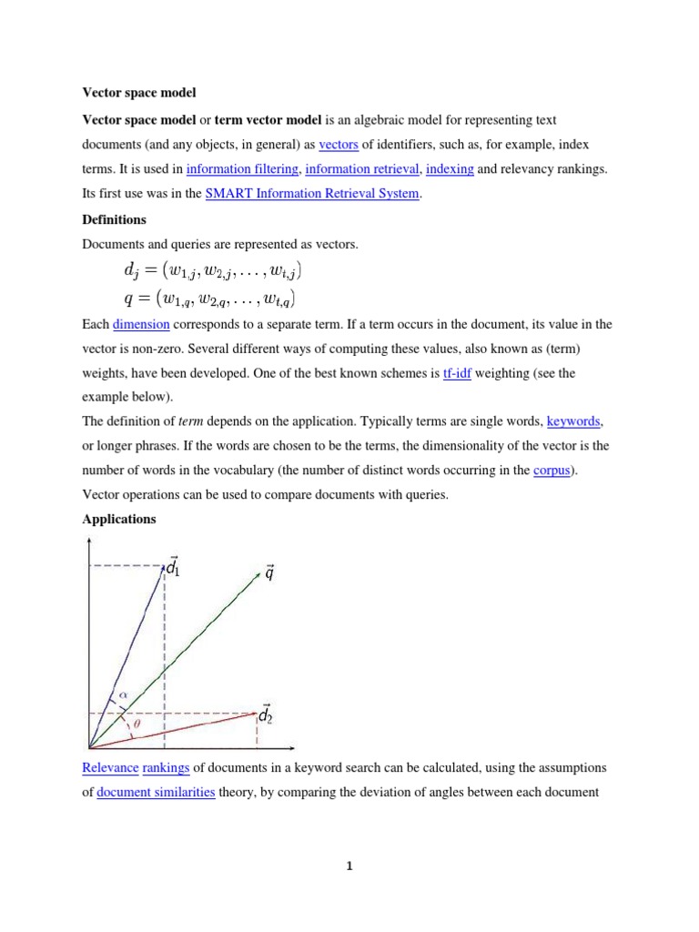 An In Depth Examination Of The Vector Space Model For Information Retrieval Pdf Information