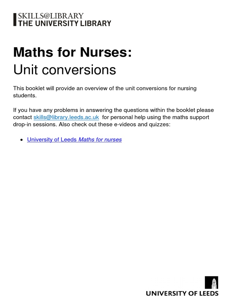 Skills Nursing Unit Conversion | PDF