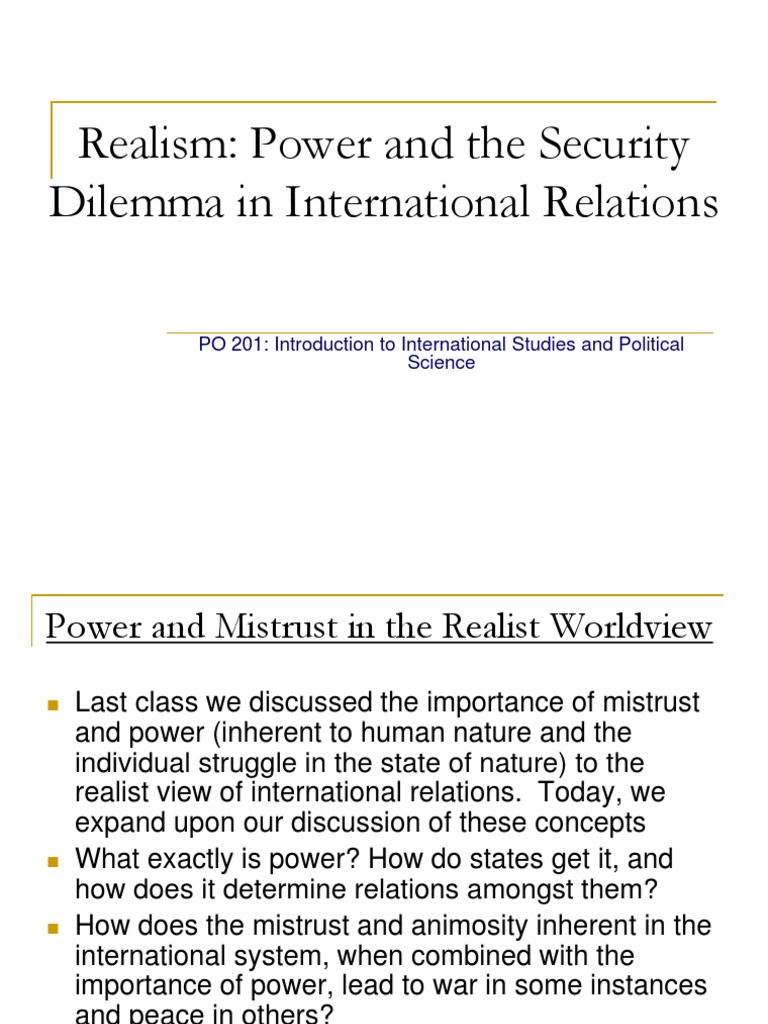 Security Dilemma | PDF | Peloponnesian War | International Relations